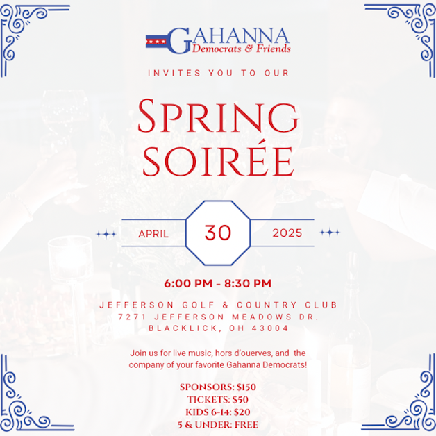 Gahanna Democrats and Friends - Spring Soiree Fundraiser · Mobilize